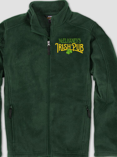 Forest Green Irish Pub Personalized embroidered-zippered-fleece-jacket