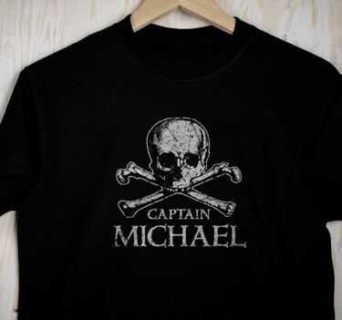 Pirate Captain Black Adult T-Shirt | InkPixi