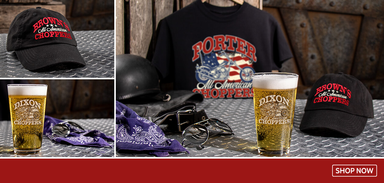 All American Choppers t-shirts, hats, bottle openers & more Just For You!